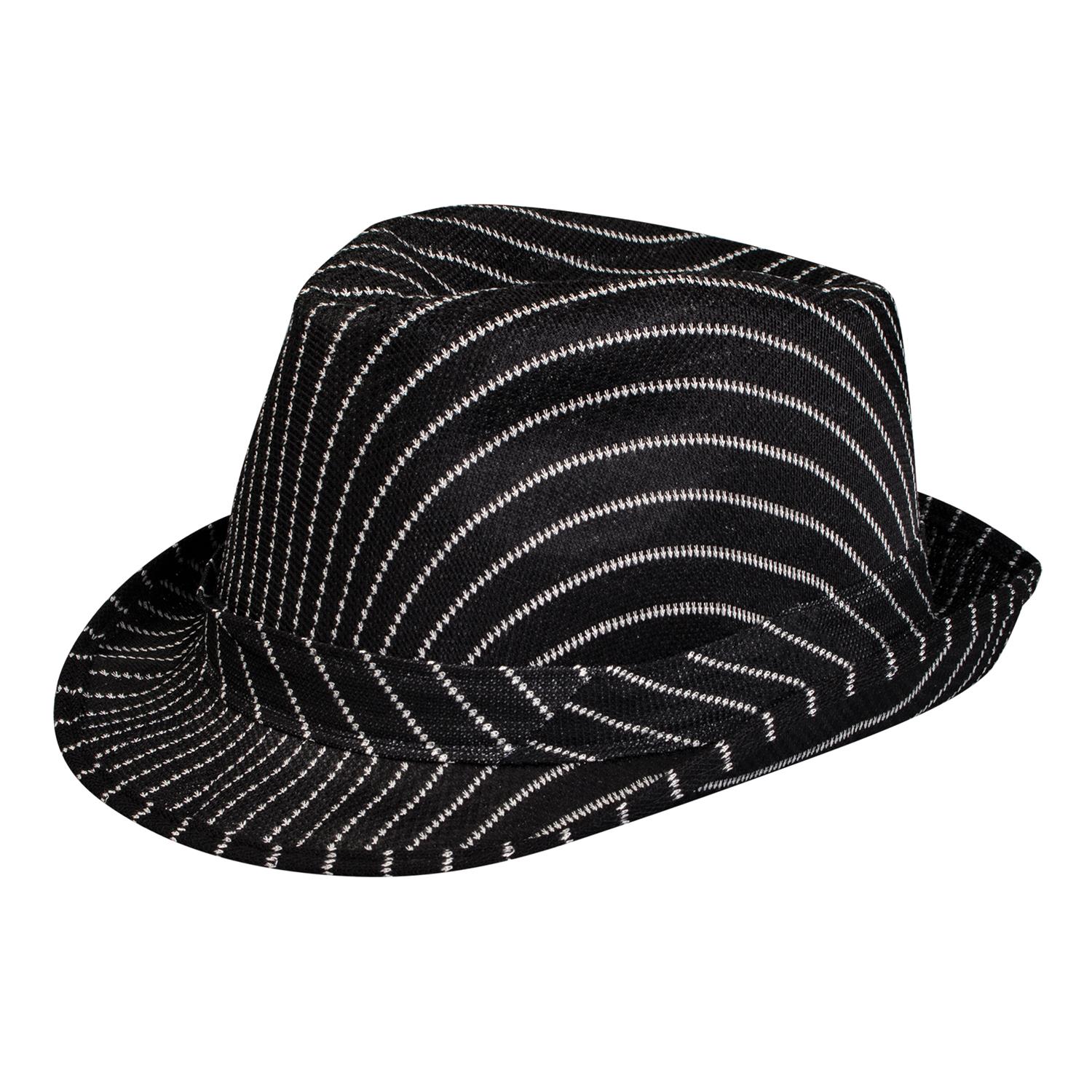 #S9500 Pinstripe Fedora - Black