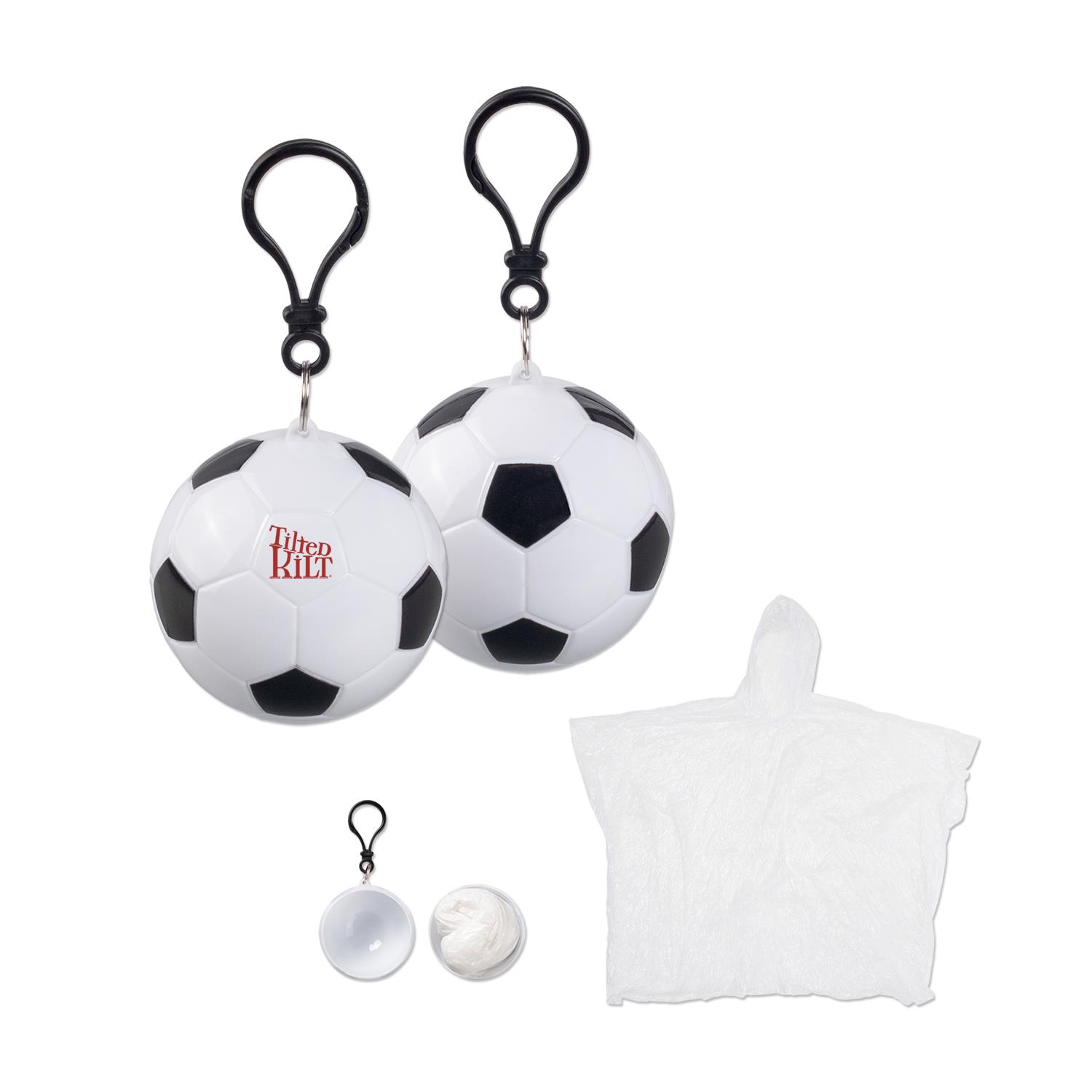 #S21426X Soccer Rain Poncho in Ball Keychain