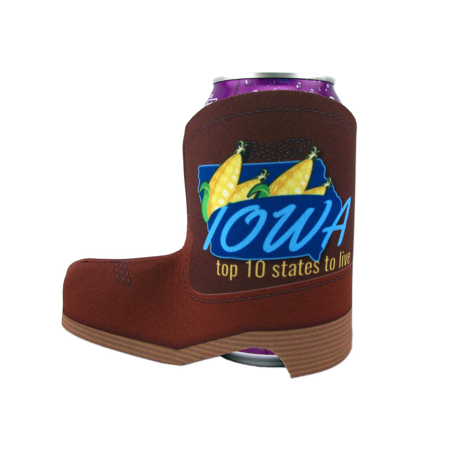 #WL1862 USA Made Dye Sub Cowboy Boot Shaped Coolers