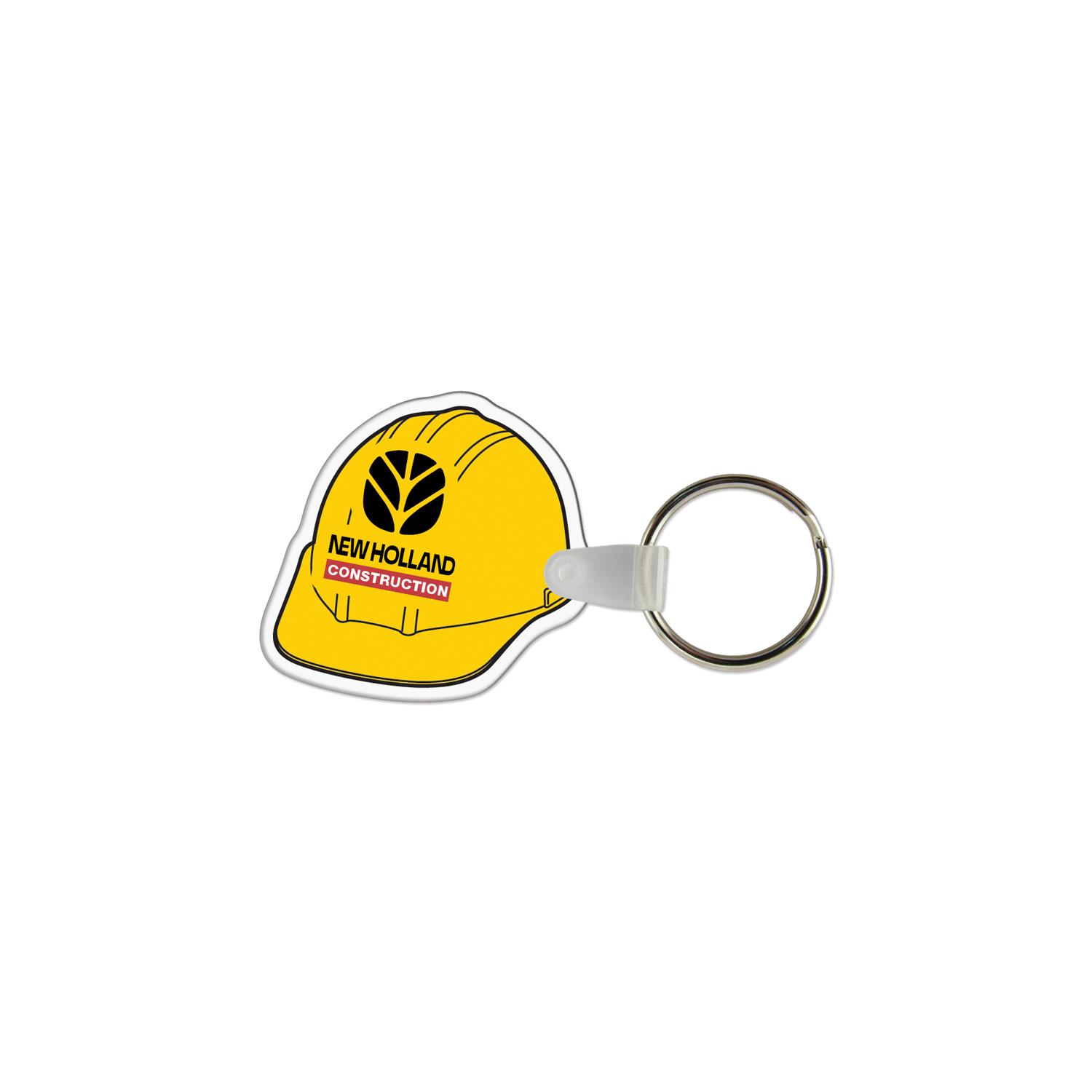 #WL1882 Hard Hat Shaped USA Made Vinyl Keychain