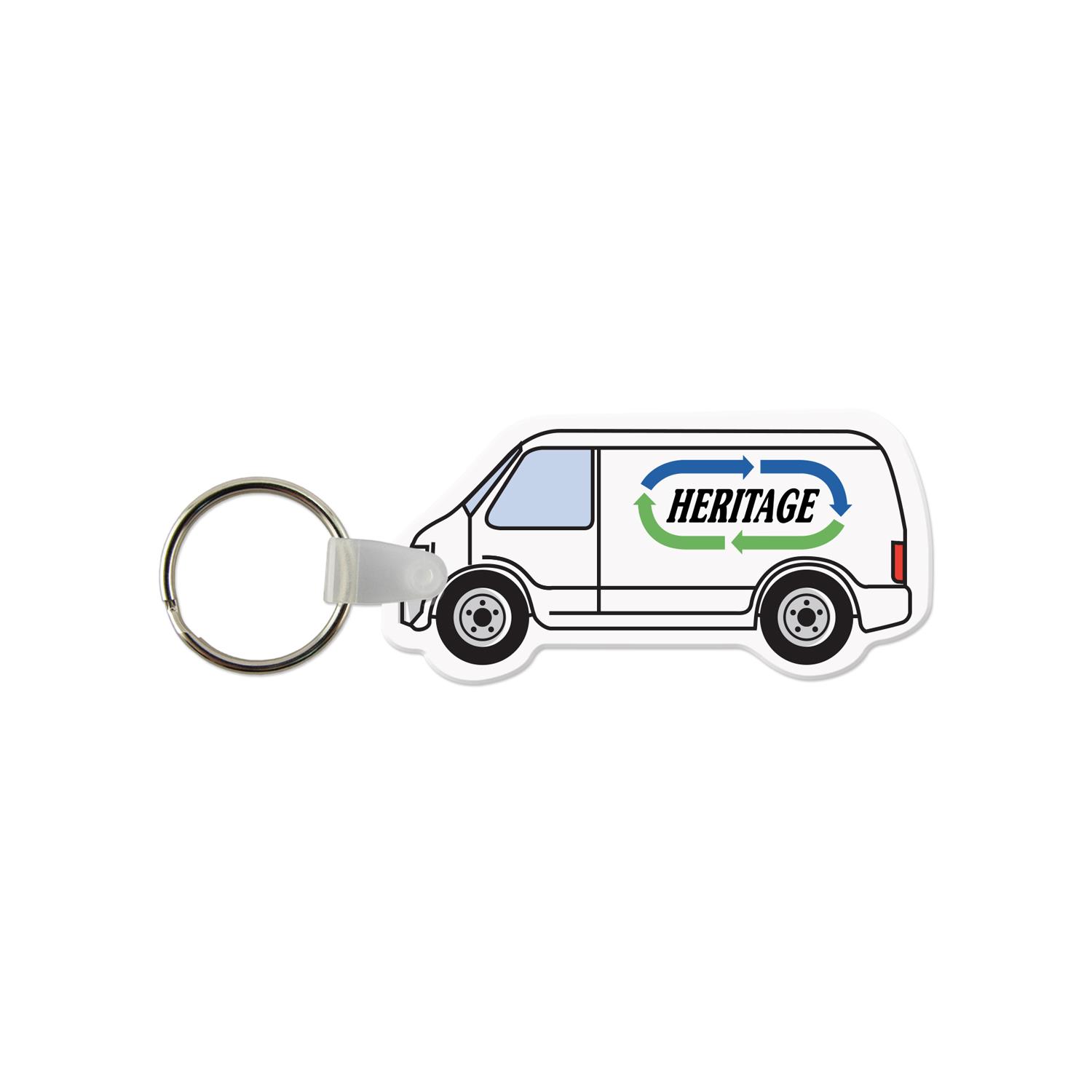 #WL1886 Sprinter Van Shaped USA Made Vinyl Keychain